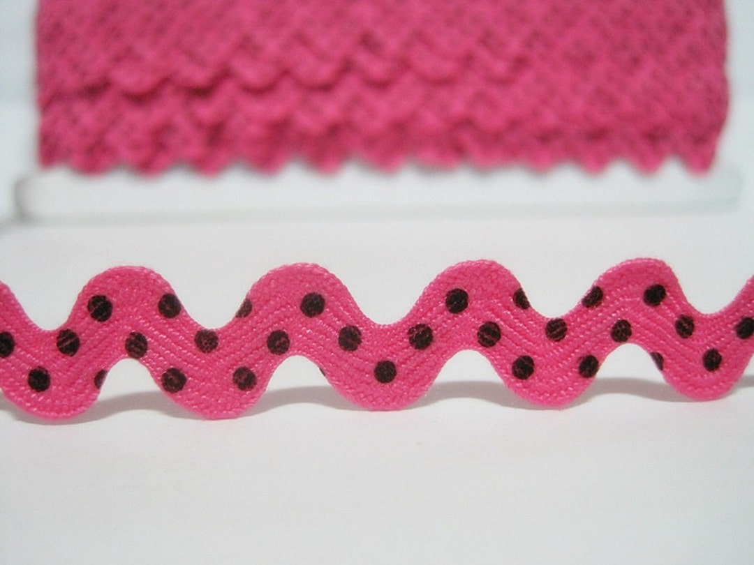 5 Yards Pink Polka Dot Rick Rack Trim, Ric Rac, Rick Rack, Wholesale ...