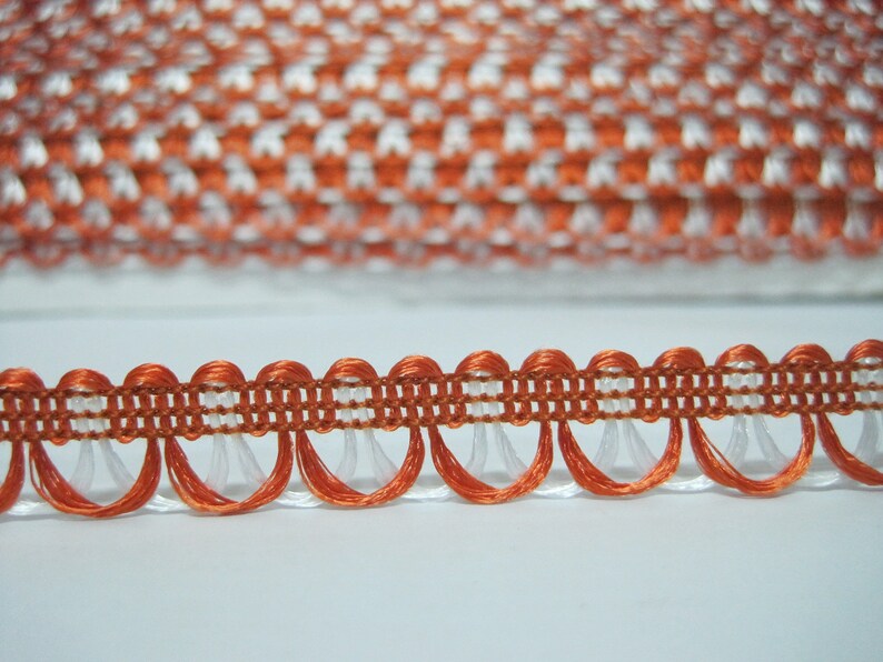 5 Yards Tangerine-white Scallop Loop Loop Trim Braided Trim - Etsy