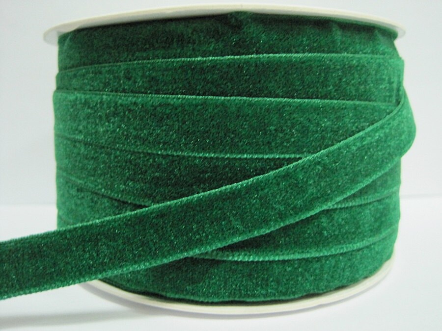5 Yards 1/2 Pine Green Velvet Ribbon Green Ribbon - Etsy