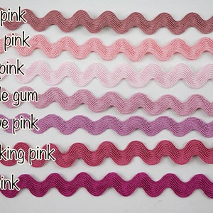 5 Yards 1/2" Pink Rick Rack Trim, Pink Ric Rac Trim, Rick Rack Lot ...