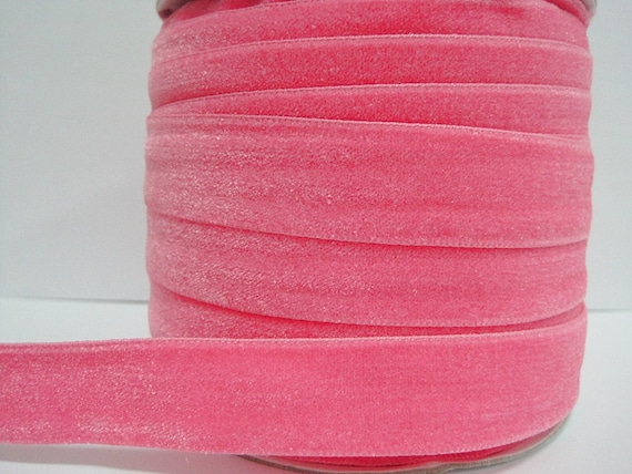 5 Yards 7/8 Pink Velvet Ribbon Pink Velvet Ribbon | Etsy