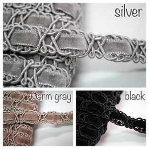 5 Yards 5/8" Silver Braid Trim, Blue Braid Trim, Braided Gimp Trim ...
