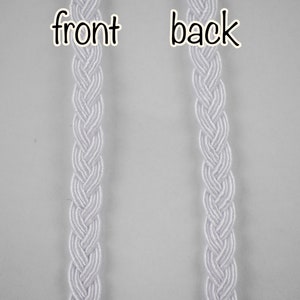 5 Yards 1/4" White Braided Cord, White Cord, Flat Braided Cord, Flat ...