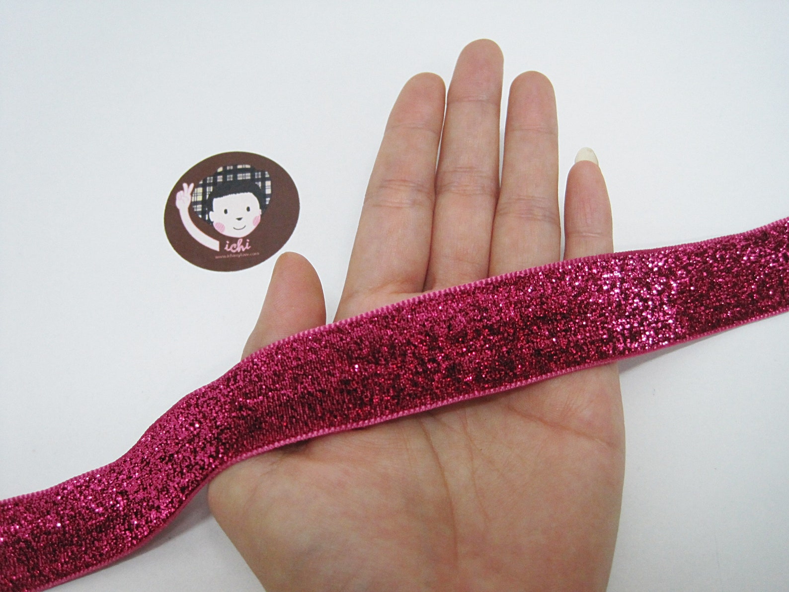 5 Yards 1" Wide Hot Pink Glitter Ribbon, Velvet Ribbon, Glitter Yarn ...