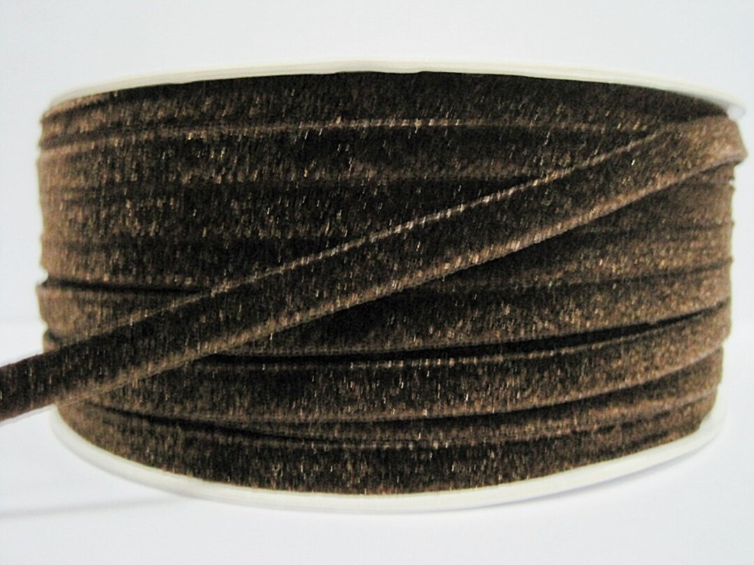 5 Yards 1/4" Dark Brown Velvet Ribbon, Brown Ribbon, Ribbon Lot ...