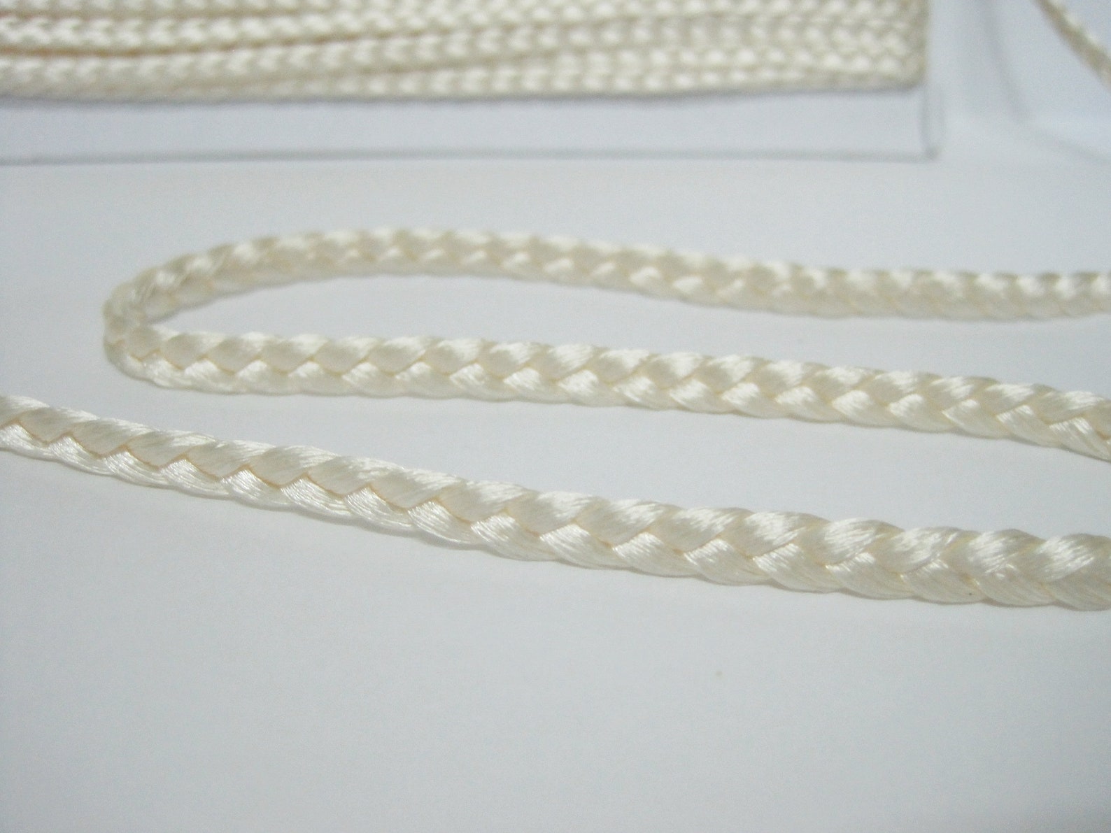 5 Yards 1/4 Braided Cord Cream Cord Flat Braided Cord - Etsy
