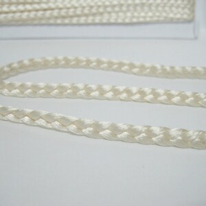 5 Yards 1/4" Braided Cord, Cream Cord, Flat Braided Cord, Flat Cord ...
