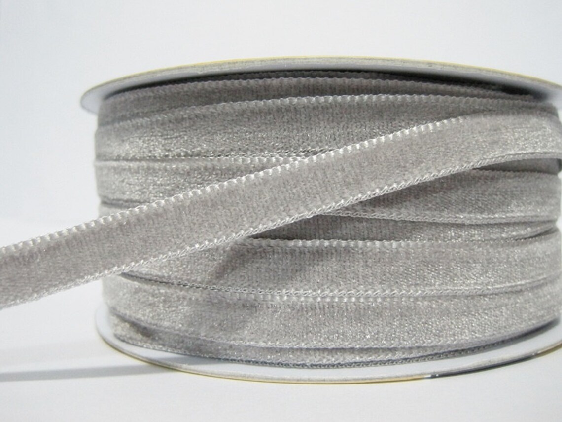5 Yards 3/8 Silver Velvet Ribbon Silver Ribbon Ribbon - Etsy