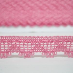 5 Yards 5/8" Carnation Pink Lace Trim, Lace Trim, Lace Trim Ribbon ...