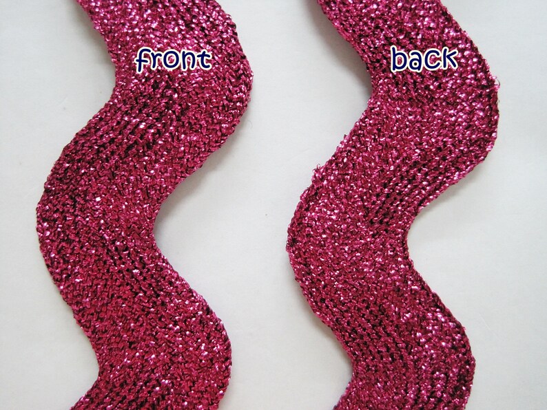 5 Yards Hot Pink Jumbo Metallic Rick Rack Trim, Metallic Rick Rack ...