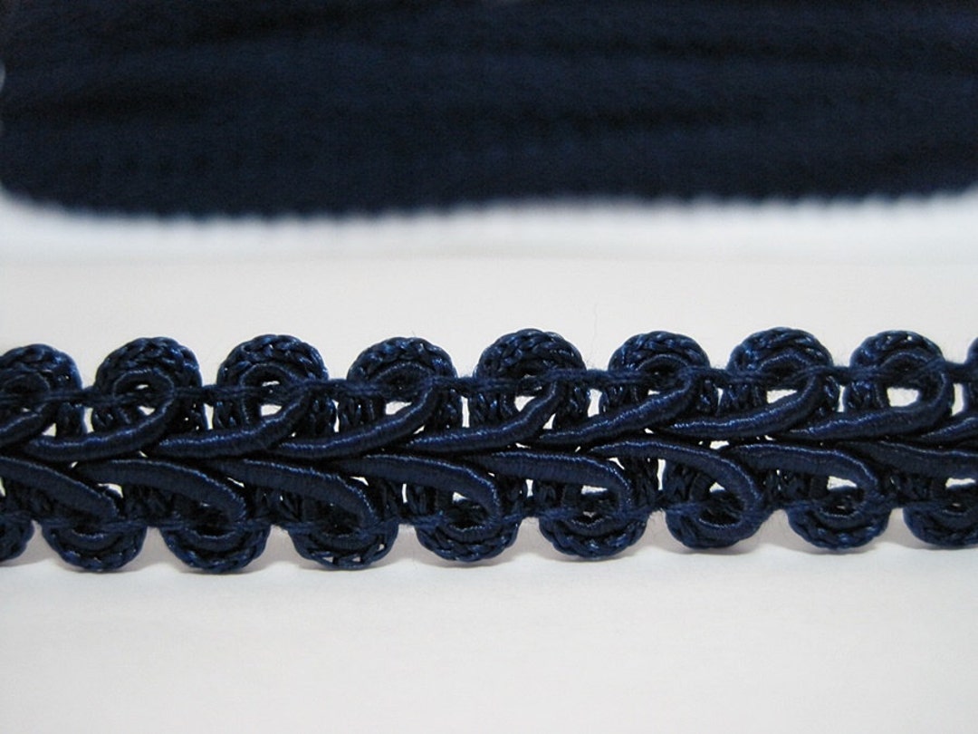 5 Yards 1/2" Navy Blue Gimp Braided Trim, Gimp Braid, Braided Cord ...