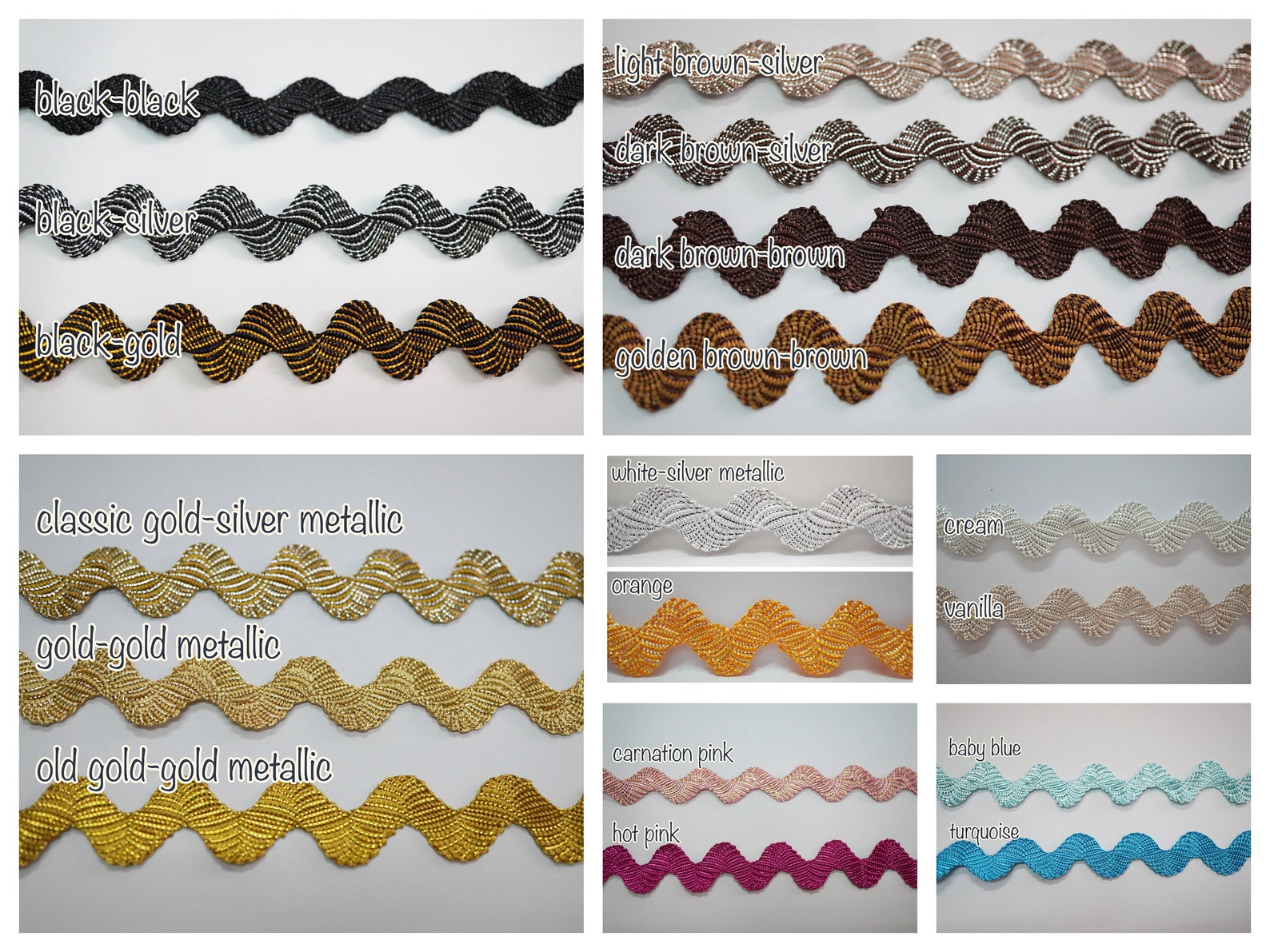 5 Yards 5/8" Brown Metallic Rick Rack - Etsy