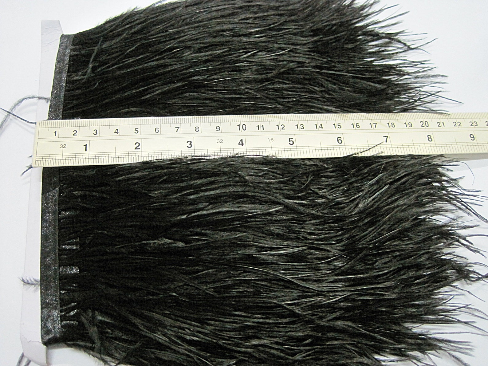 1 Yard Ostrich Trim, Black Fringe, Ostrich Feather, Ostrich Feather ...