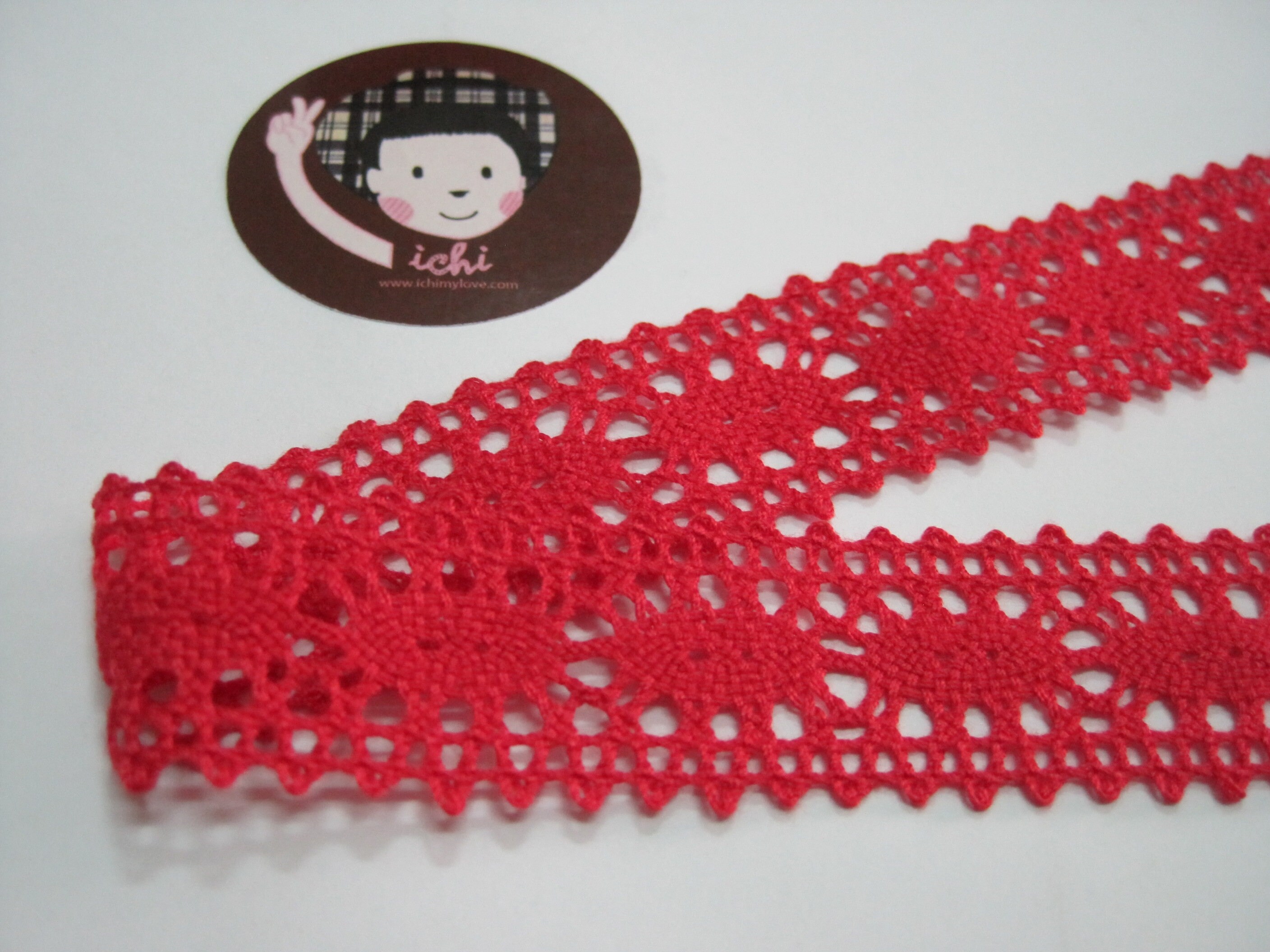 5 yards 1 Red Crochet Lace Trim Lace Trim Crochet Lace | Etsy