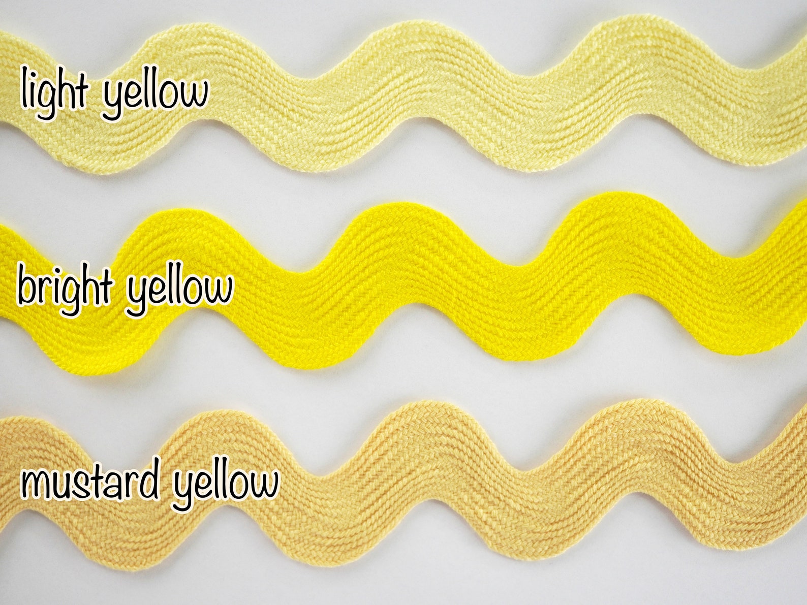 5 Yards Yellow Jumbo Rick Rack Trim, Yellow Rick Rack, Jumbo Ric Rac ...