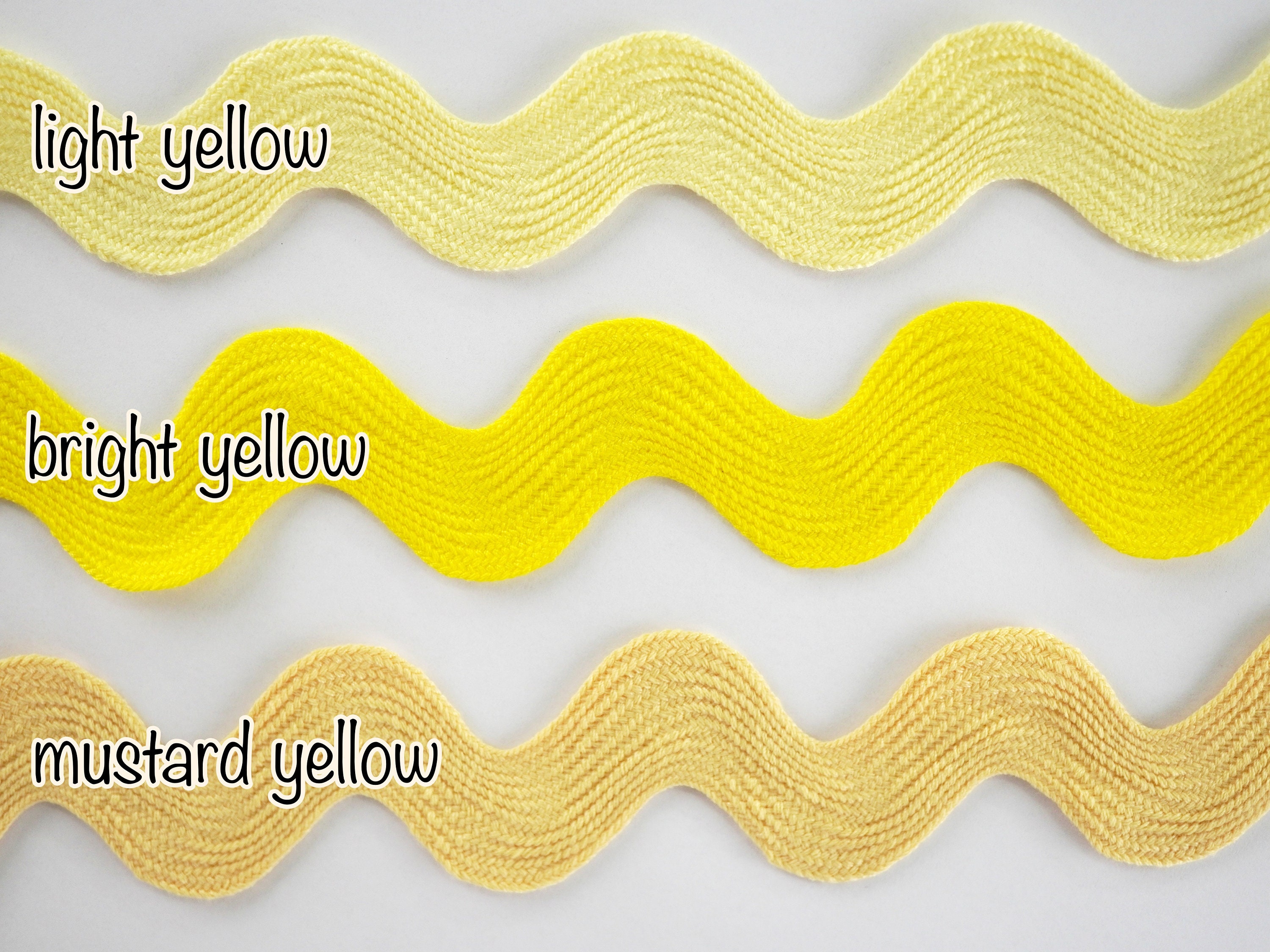 5 Yards Yellow Jumbo Rick Rack Trim, Yellow Rick Rack, Jumbo Ric Rac ...