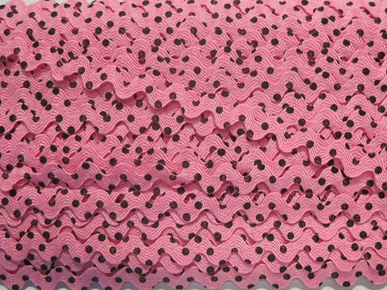 5 Yards Carnation Pink Polka Dot Mini Rick Rack Trim, Ric Rac, Rick ...
