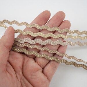 5 Yards Brown Rick Rack With Gold Metallic, Tiny Rick Rack, Mini Rick ...