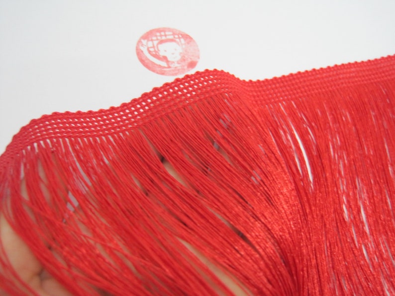 1 Yard 4" to 10" Red Chainette Fringe, Red Trim, Fringe Tassel Trim ...