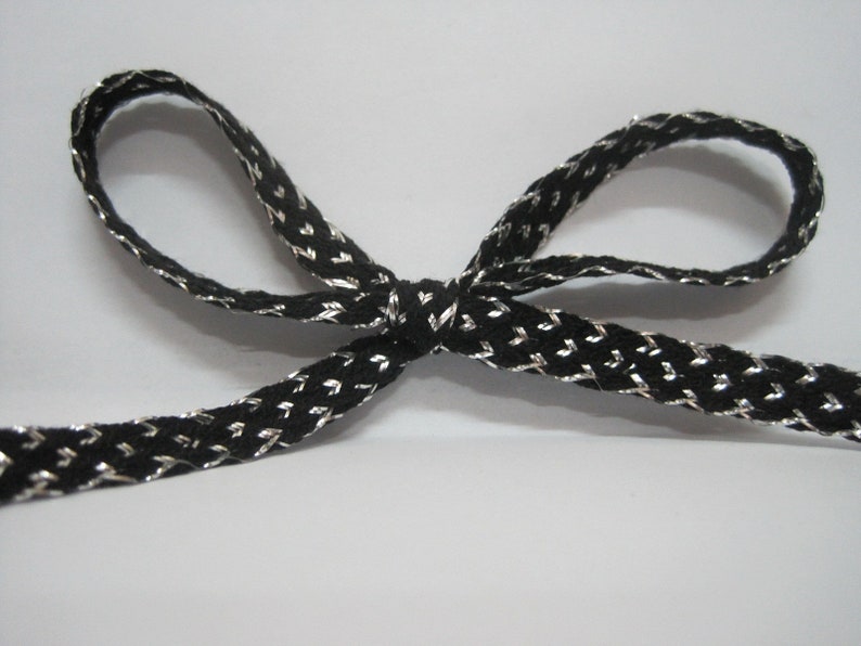5 yards Black Ribbon with Silver embroidered black ribbon | Etsy