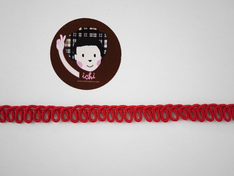5 Yards Red Braid, Loop Trim, Shiny Braid, Picot Braid, Picot Trim ...