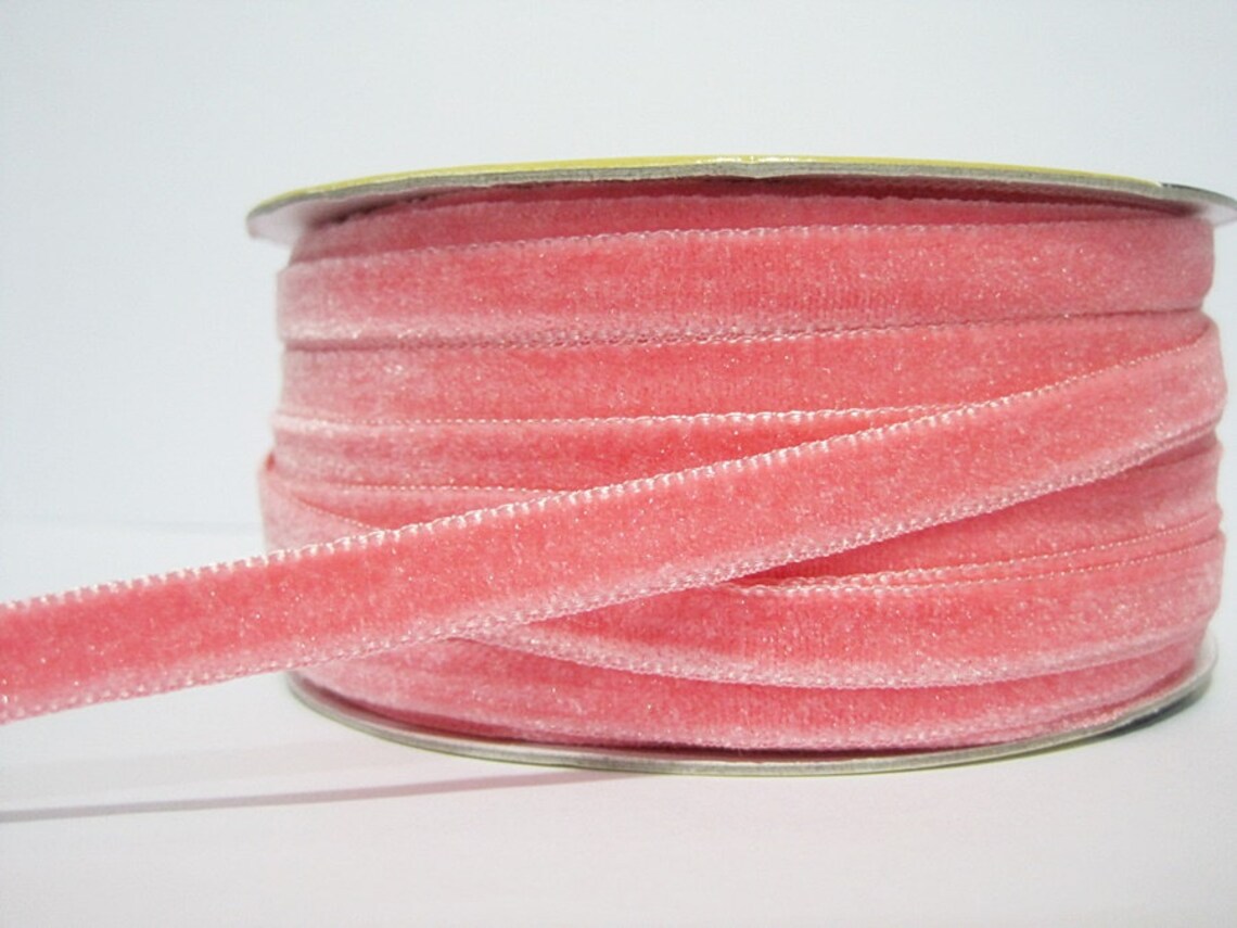 5 Yards 3/8 Coral Pink Velvet Ribbon Pink Velvet - Etsy