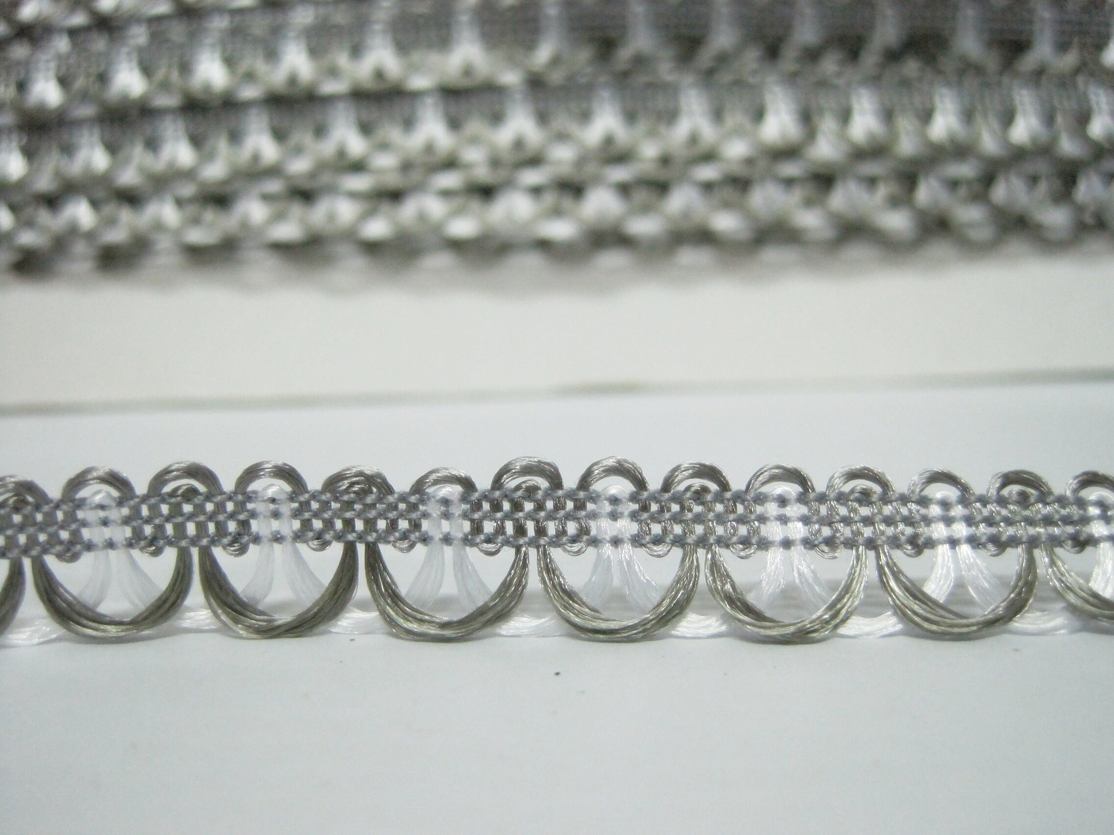 5 yards Light Gray-White Scallop Loop loop trim braided | Etsy