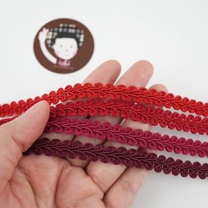 5 Yards 3/8" Red Gimp Braided Trim, Gimp Braid, Braided Cord, Braided ...