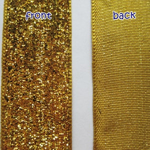 5 Yards 1" Dark Gold Glitter Ribbon, Wide Glitter Ribbon, Glitter Yarn ...