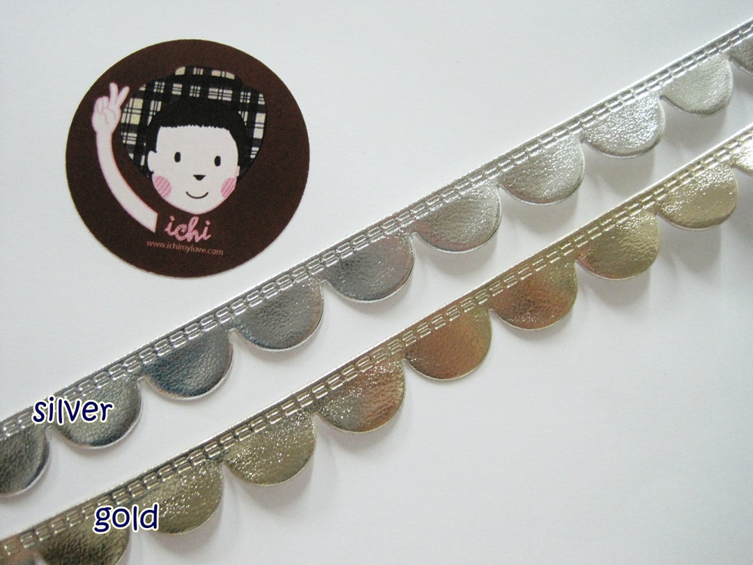 5 Yards of Metallic Scallop Trim, Silver Metallic Trim, Scalloped Loop ...