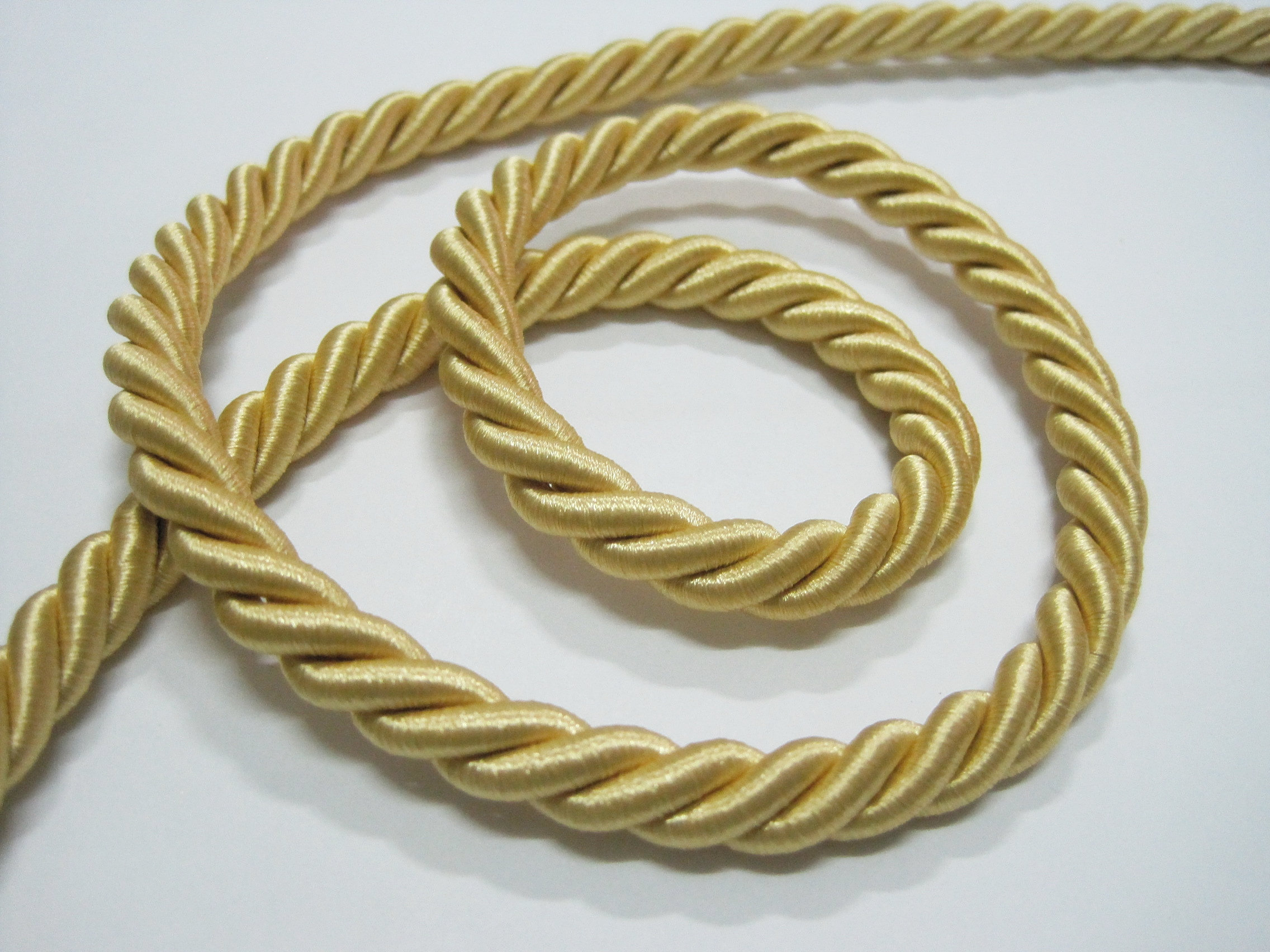 5 Yards 8 Mm Gold Twist Cord, Braided Cord, Soutache Cord, Twisted Cord ...