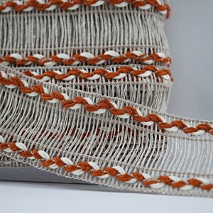 5 Yards Mahogany Linen Braid, Linen Lace, Linen Trim, Natural Trim ...
