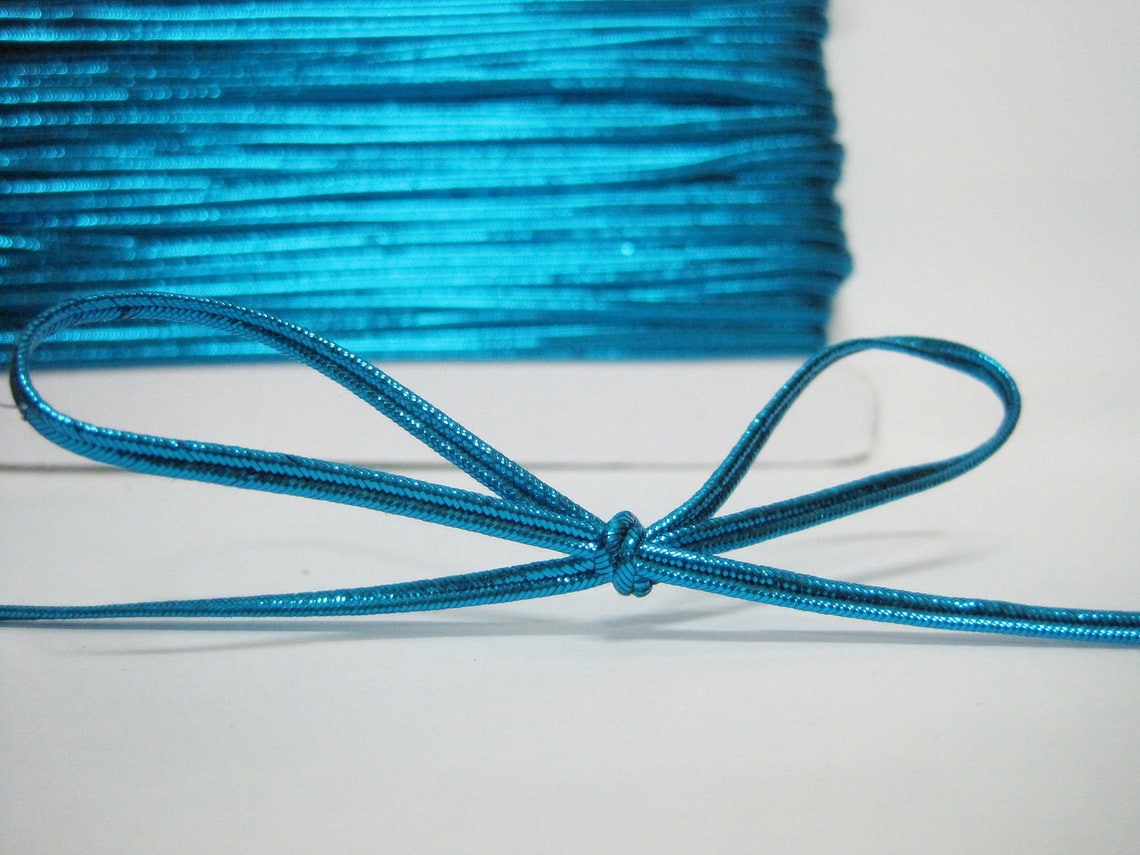 5 Yards 3 Mm Aqua Blue Metallic Soutache Braid Braided | Etsy