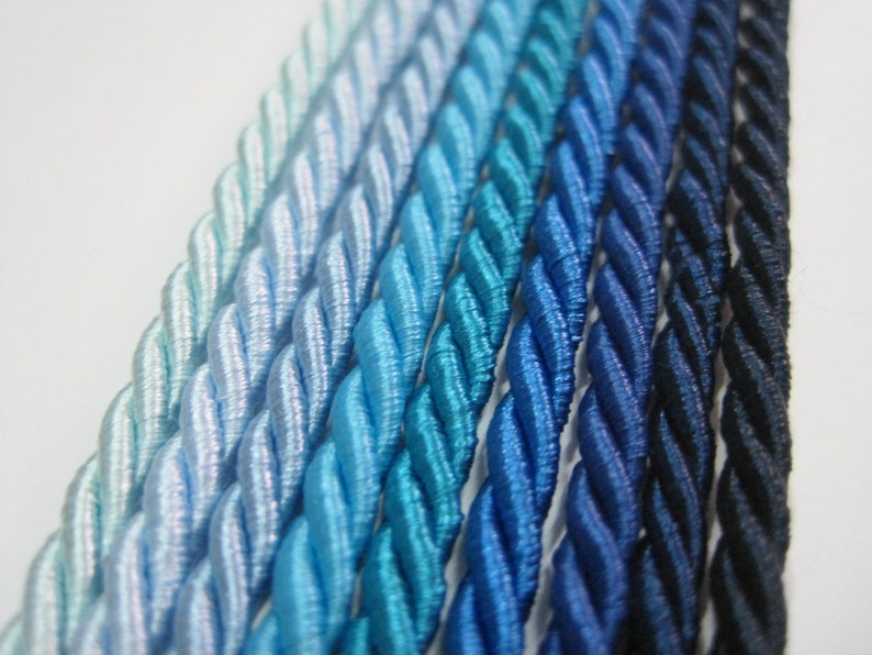 5 Yd 4 Mm Twisted Cord, Blue Twisted Cord, Braided Cord, Soutache Cord ...