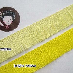 5 Yards Light Yellow Cotton Tassel Trim, Yellow Tassel Fringe ...