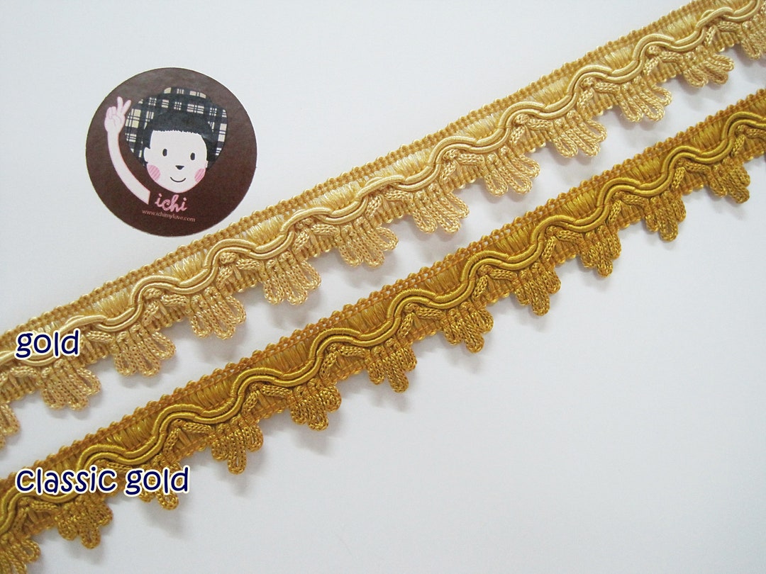 5 Yards Gold Scalloped Loop Fringe, Vintage Lace, Loop Trim, Wholesale ...
