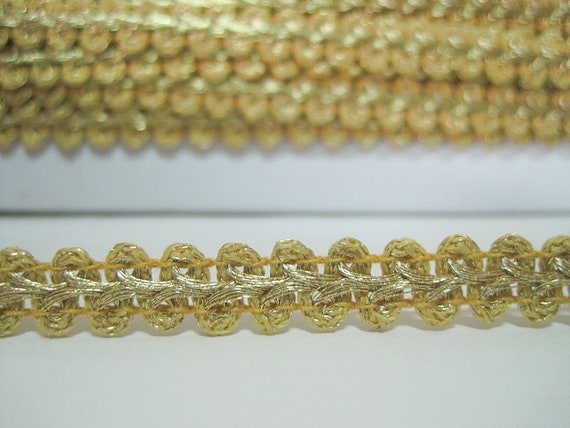 5 Yards 3/8 Gold Metallic Gimp Braided Trim Gimp Braid - Etsy