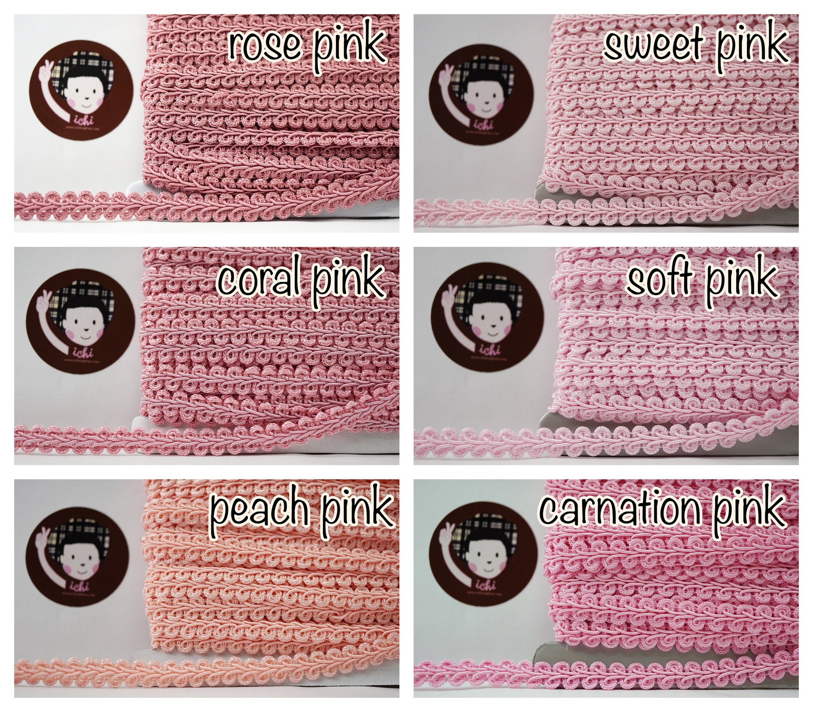 5 Yards 3/8 Pink Gimp Braid Braided Gimp Trim Scroll - Etsy