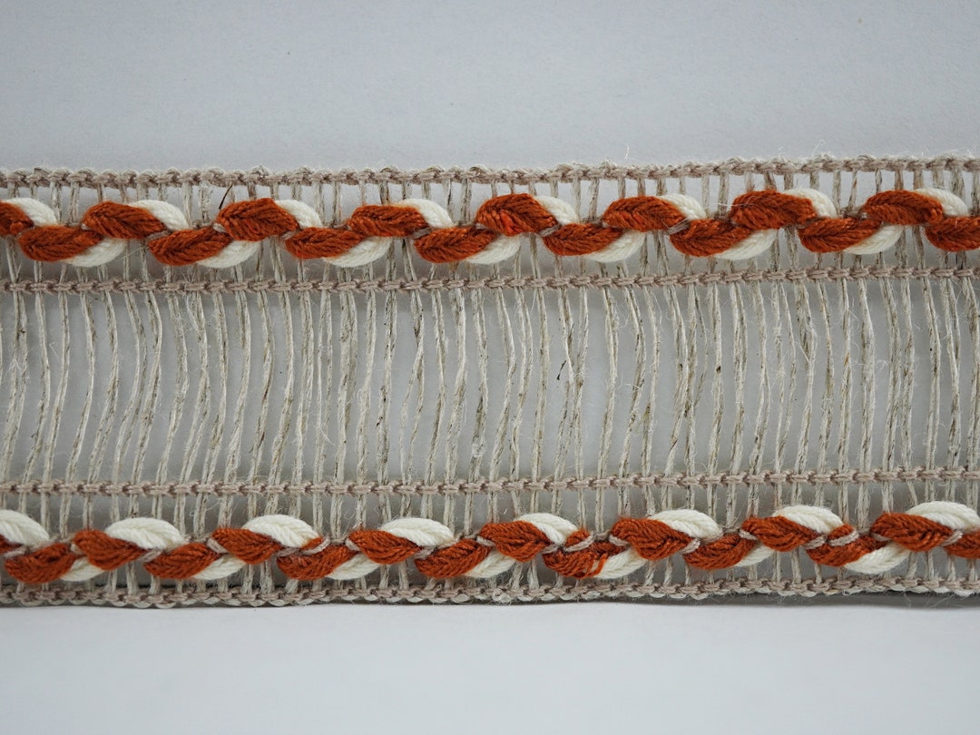 5 Yards Mahogany Linen Braid, Linen Lace, Linen Trim, Natural Trim ...