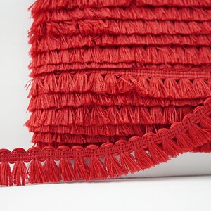 5 Yards Red Matte Mini Tassel Trim, Matte Tassel Trim, Red Trim ...