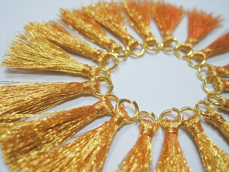 10 pieces Tiny Metallic Tassel Mini Tassel Gold metallic | Etsy