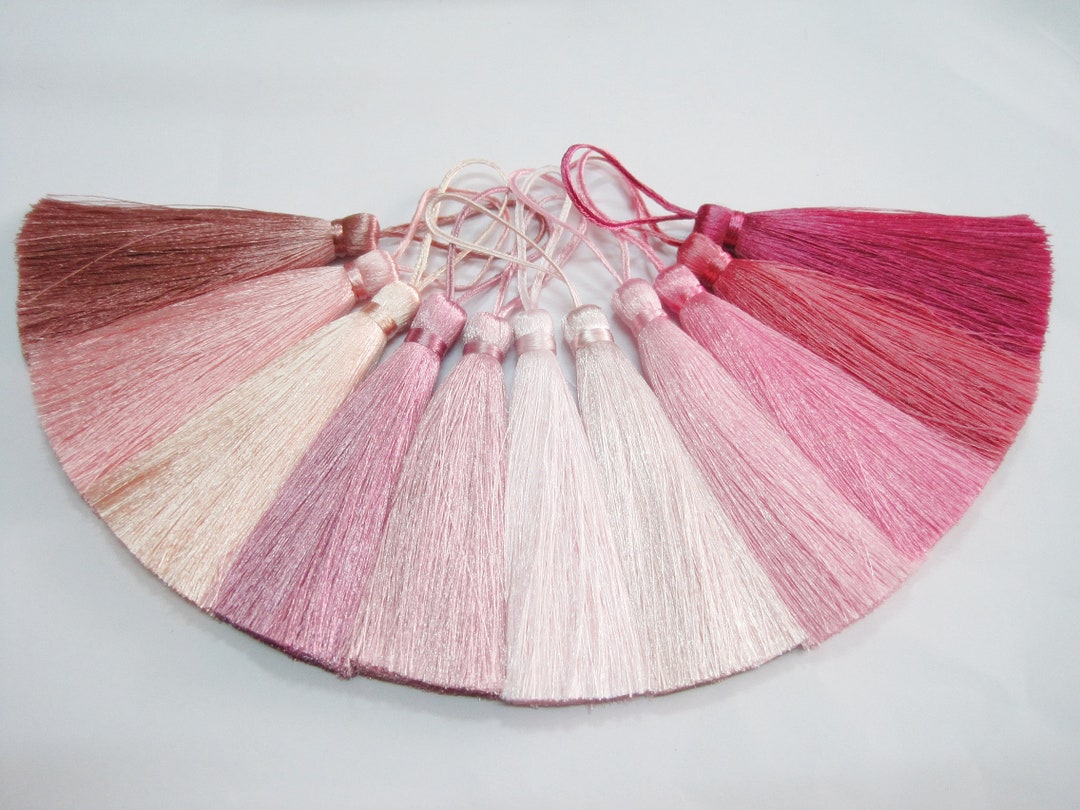 10 Pcs Pink Long Tassel, Wholesale Tassels, Tassel Supplies, Silk ...