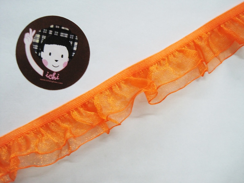 5 Yards Orange Organza Ruffle Elastic Trim 2-layers Chiffon | Etsy