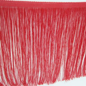 1 Yard 4" to 10" Red Chainette Fringe, Red Trim, Fringe Tassel Trim ...