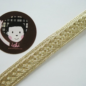5 Yards 9/16" Light Gold Metallic Braid, Gold Lace, Gold Braid, Gold ...