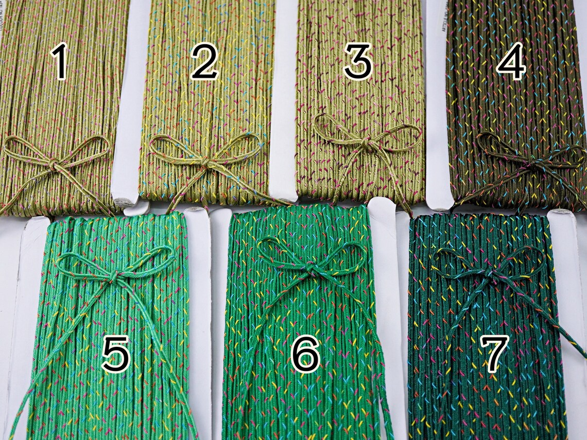 5 Yards Green Sprinkles Soutache Cord, Soutache Braid, Shiny Cord, Flat ...