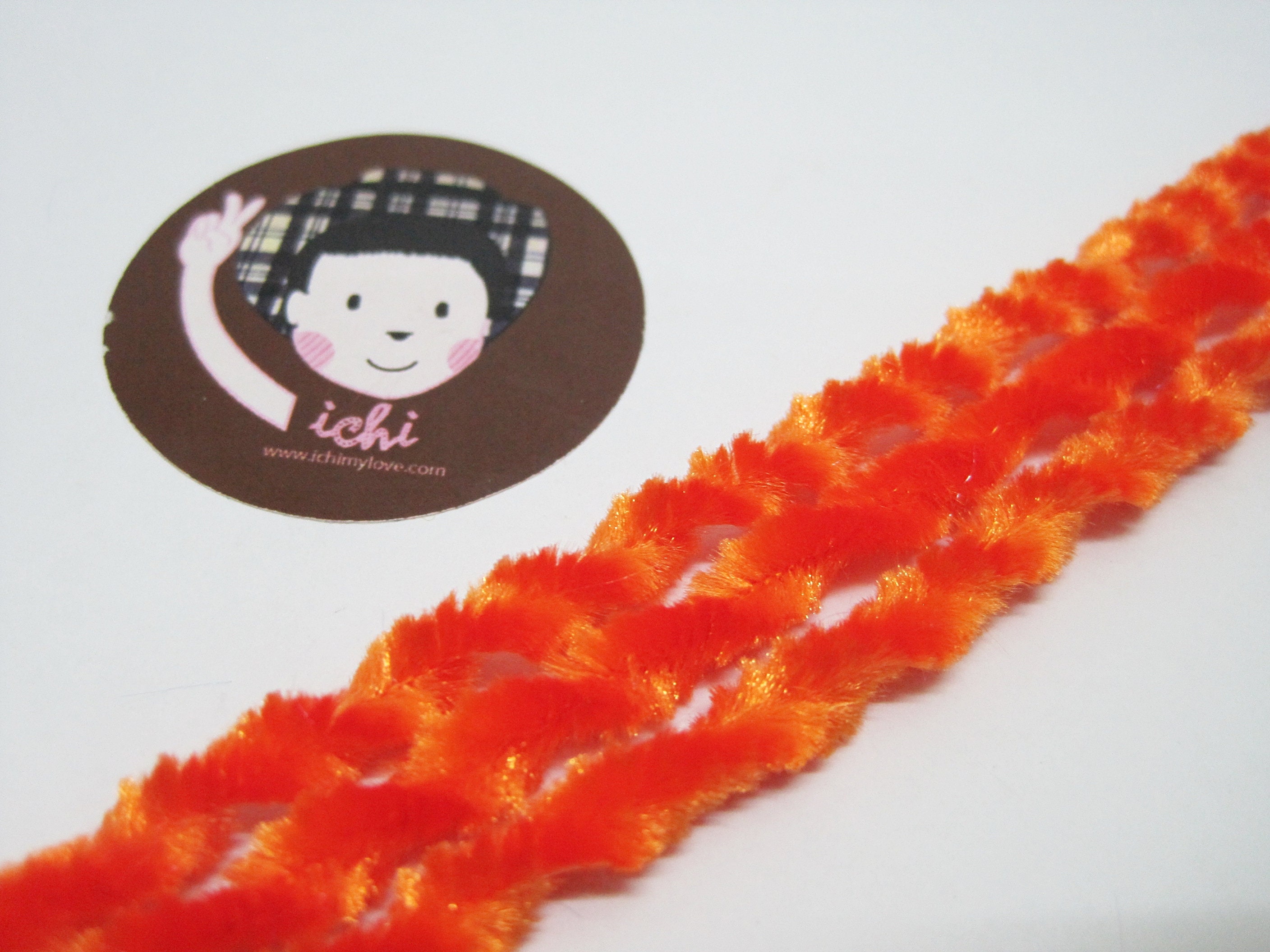 5 Yard Orange-red Chenille Cord, Chenille Trim, Velvet Trim, Velvet ...