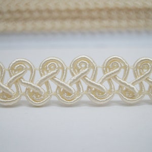 5 Yards 1/2" Cream Braid Trim, Ivory Braid Trim, Gimp Braid, Braided ...