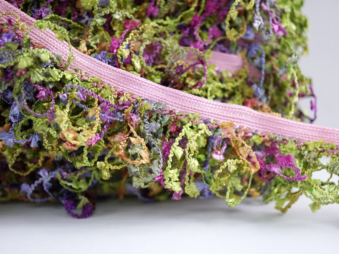 5 Yards Carnation Pink Loop Trim, Multicolored Tassel Trim, Pink Trim ...