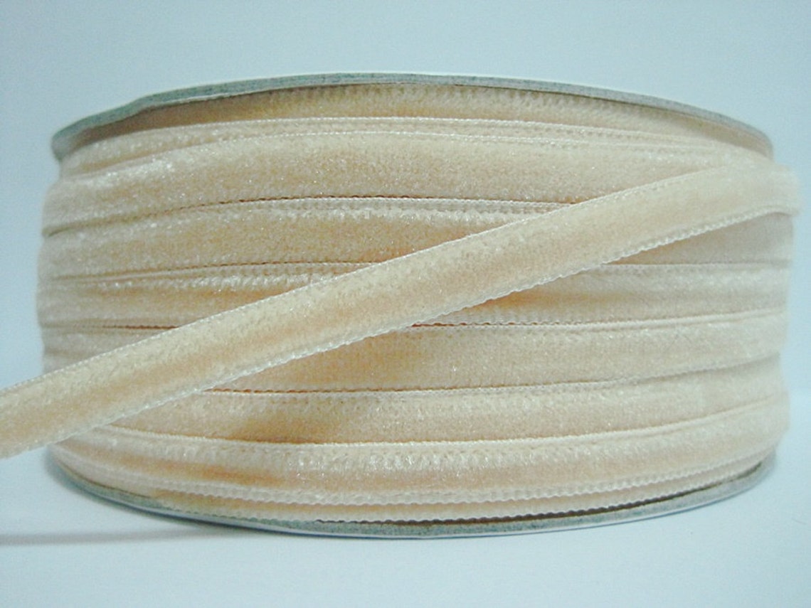 5 Yards 1/4" Vanilla Velvet Ribbon, Cream Velvet Ribbon, Ribbon, Ribbon ...